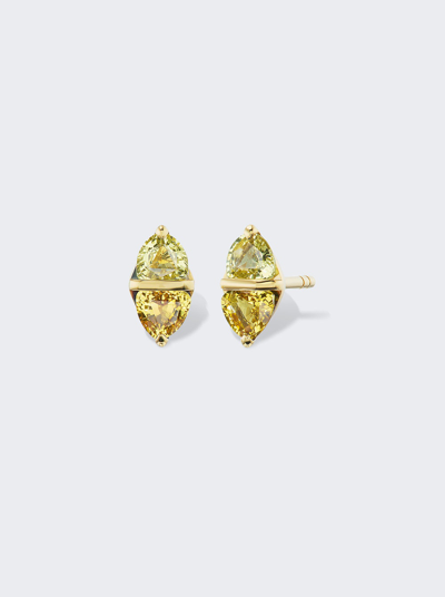 Emily P Wheeler Yellow Sapphire Diamond Stud Earrings In 18k Yellow ...