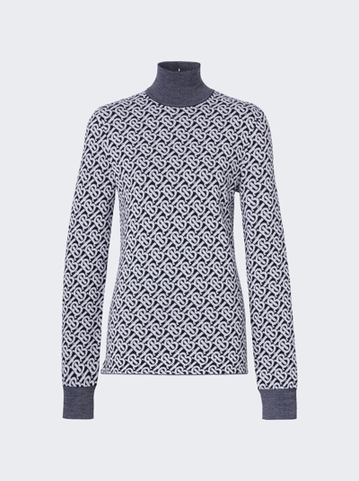 Burberry Nicky Knit Top In Dark Charcoal Blue | ModeSens