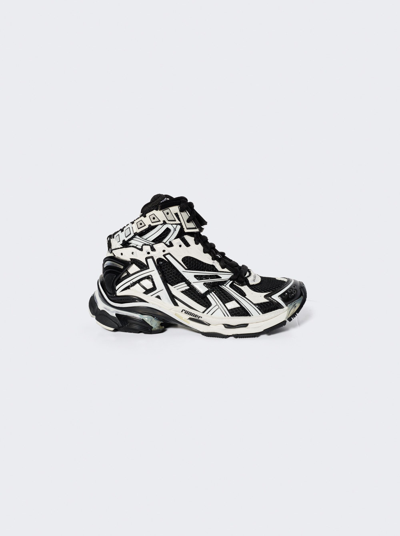 Balenciaga Runner Hightop Trainers In Black & White | ModeSens