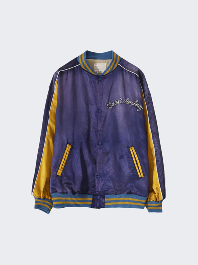 Saint Michael X Shermer Academy Bomber Jacket Navy And Yellow | ModeSens