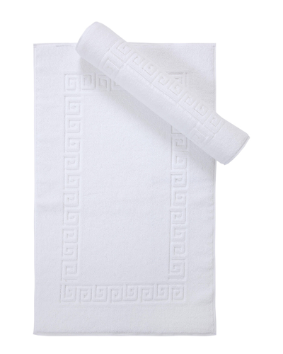Ozan Premium Home Milos Greek Key Bath Mat In White | ModeSens