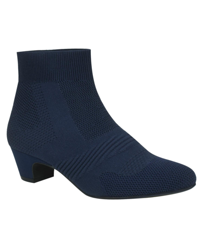 Impo Women's Godina Kitten Heel Stretch Knit Ankle Booties In Midnight ...