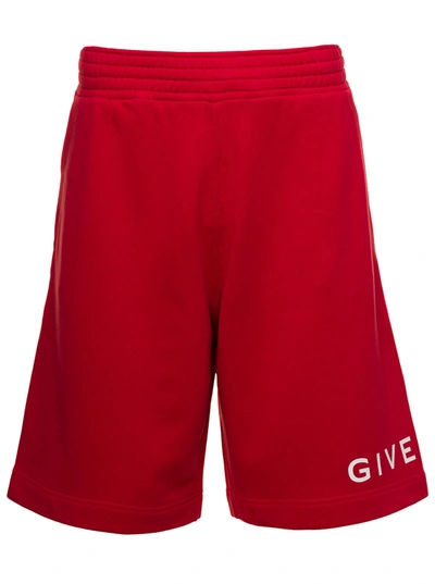 Givenchy Men's Boxy Logo Shorts In Red | ModeSens