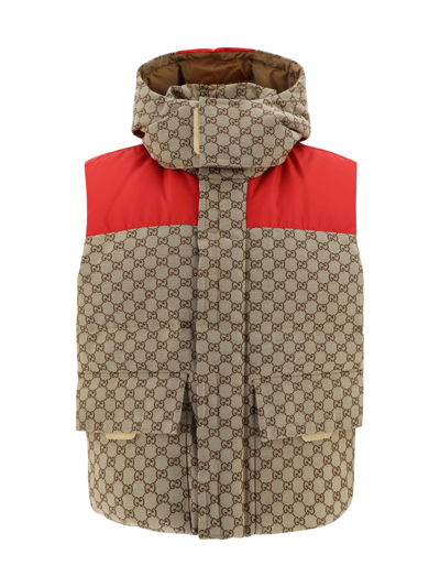 Gucci Bomber Vest In Camel/ebony/mix2 | ModeSens
