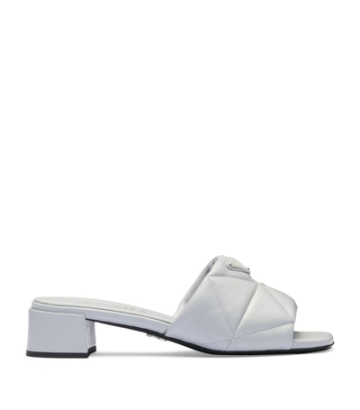 Prada Quilted Nappa Leather Slides In Cornflower | ModeSens