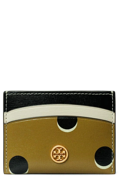 Tory Burch Robinson Dotted Card Case In Taupe Loop Dot | ModeSens