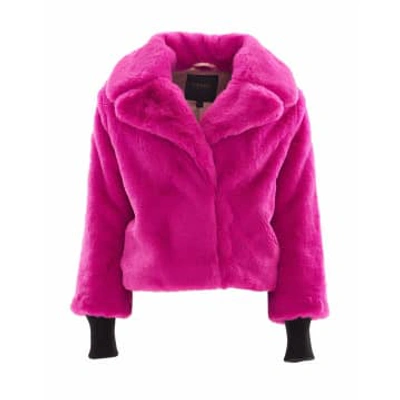 Freed Sawyer Faux Fur Cropped Jacket Hot Pink | ModeSens