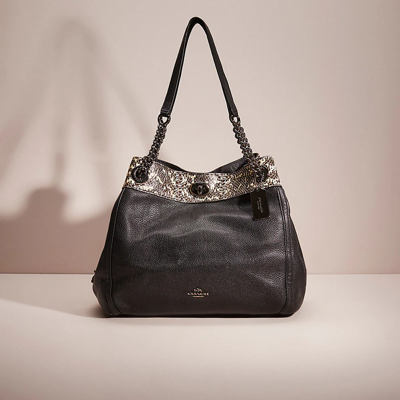 Coach Restored Turnlock Edie Shoulder Bag In Colorblock With Snakeskin ...