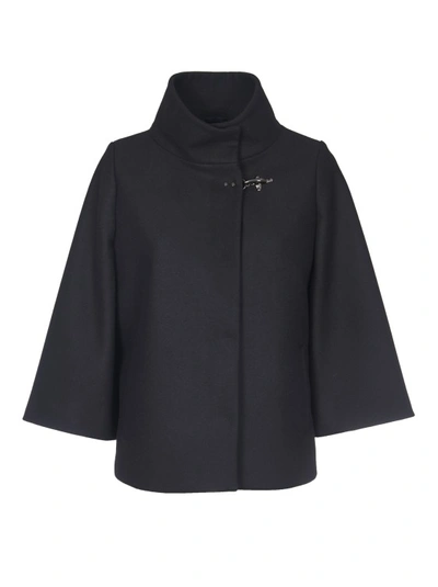 Fay Black Wool Blend Cape | ModeSens