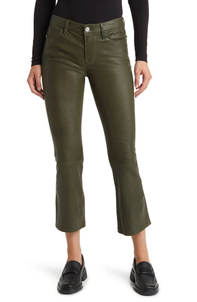 Frame Le Crop Mini Boot Leather Pants In Surplus | ModeSens