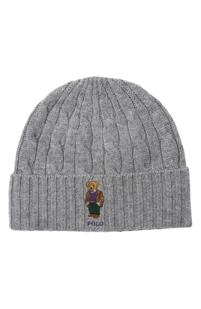 Polo Ralph Lauren Heritage Bear Cable Knit Wool & Cashmere Beanie In ...