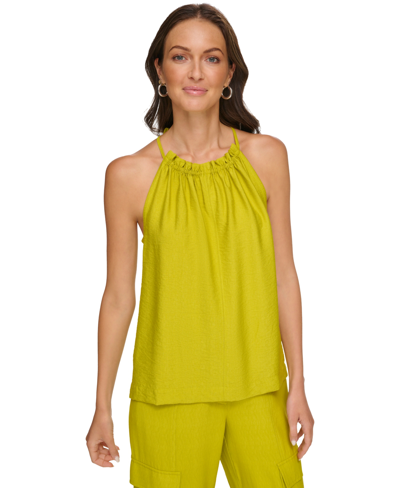 Dkny Womens Crinkled Halter Top High Rise Wide Leg Cargo Pants In ...