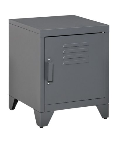 Homcom Industrial End Table, Living Room Side Table With Locker-style ...