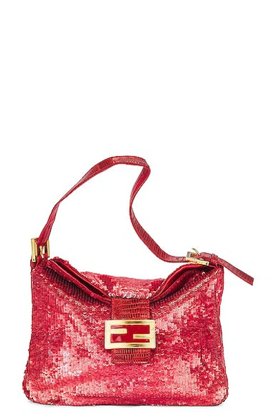 Fendi Vintage Sequin Medium Flap Shoulder Bag In Pink | ModeSens