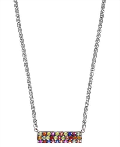 Effy Collection Effy Sapphire Bar 16" Pendant Necklace (9/10 Ct. T.w ...