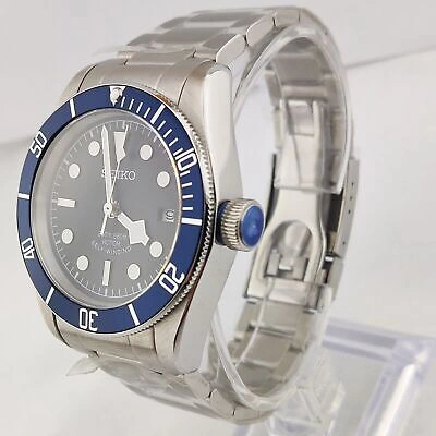 Pre-owned Seiko Mod Rotor Nh34 Smurf Blue Chronograph Custom Watch ...