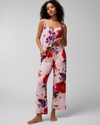 Soma Women's Cool Nights Pajama Pants In Drama Blooms Pretty Pink Size ...