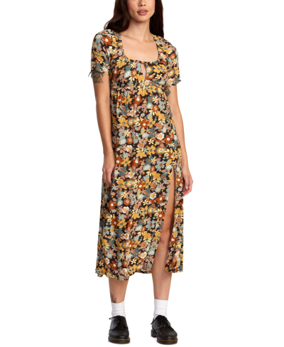 Rvca Juniors' Ortwein Floral Empire-waist Midi Dress In Java | ModeSens