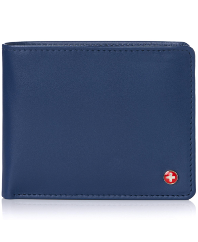 Alpine Swiss Rfid Mens Wallet Deluxe Capacity Passcase Bifold Two Bill ...