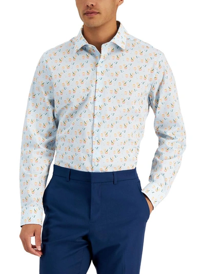 Bar Iii Cocktails Mens Organic Cotton Print Button-down Shirt In Multi ...