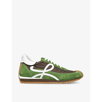 Loewe Flow Runner Anagram-embellished Suede And Nylon Low-top Trainers ...