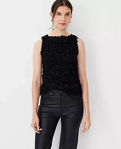 Ann Taylor Tweedy Sweater Shell Top In Black Multi | ModeSens