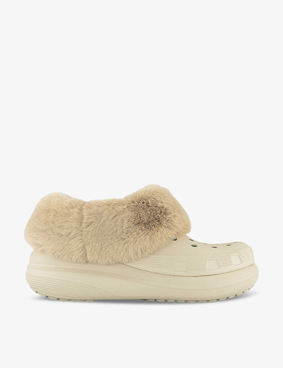 Crocs Womens Bone Furever Crush Faux Fur-lined Rubber Clogs | ModeSens