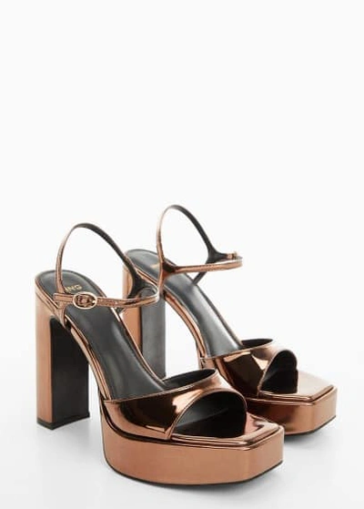 Mango Metallic Platform Sandal Copper | ModeSens