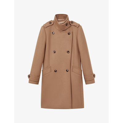 Reiss Camel Amie Wool Blend Double Breasted Coat | ModeSens