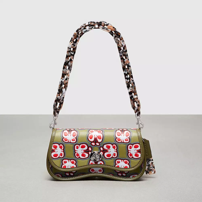 Coach Wavy Dinky Bag In Topia Leather: Butterfly Print In Olive Green ...