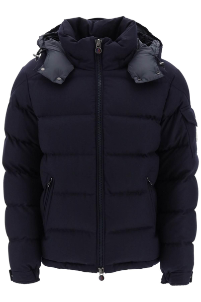 Moncler Montgenevre Short Wool Down Jacket In Blue | ModeSens