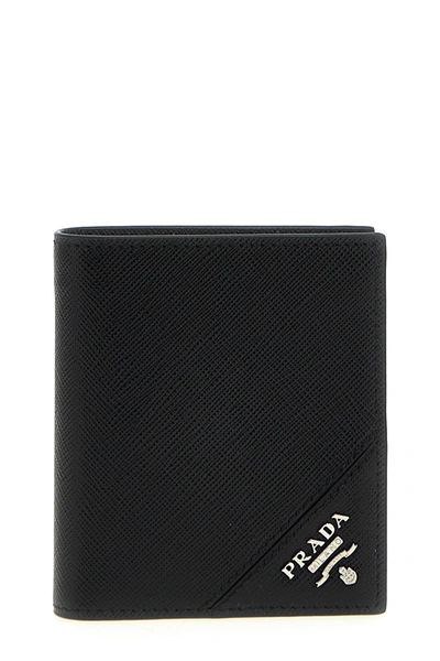 Prada Men Logo Wallet In Black | ModeSens
