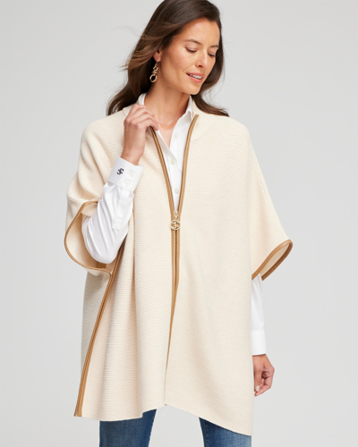 Chico's Zip Front Ruana In Ivory | ModeSens