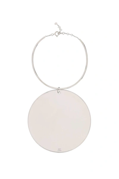 Courrèges Circular-pendant Tube Necklace In Silver (silver) | ModeSens