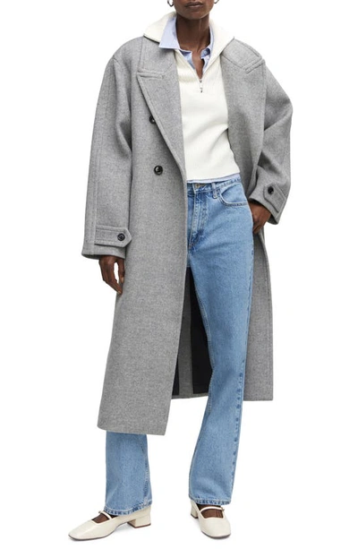 Mango Oversize Wool Coat Grey In Gray | ModeSens