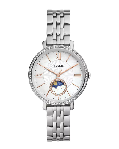 Fossil Jacqueline Quartz Crystal White Mother Of Pearl Dial Ladies ...