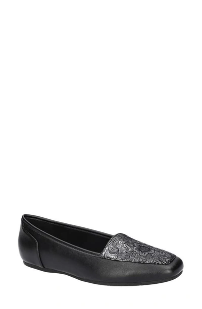 Easy Street Thrill Flat In Black Metallic Floral | ModeSens