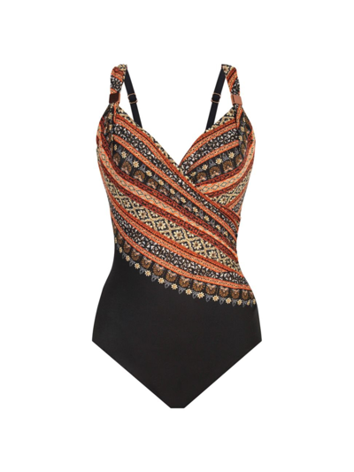 Miraclesuit Swim Womens Zwina Siren Printed One Piece Swimsuit In