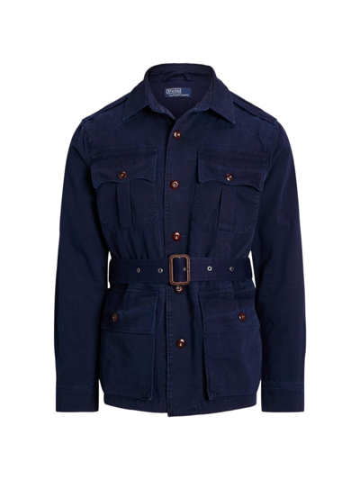 Polo Ralph Lauren Mens Newport Navy Safari Belted Cotton-twill Jacket | ModeSens
