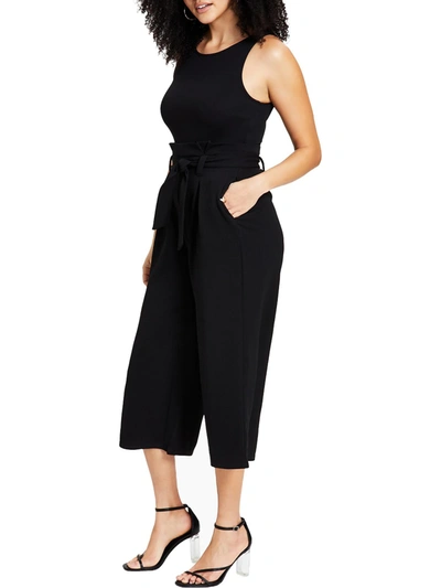Bar Iii Petites Womens Textured Jumpsuit In Black | ModeSens