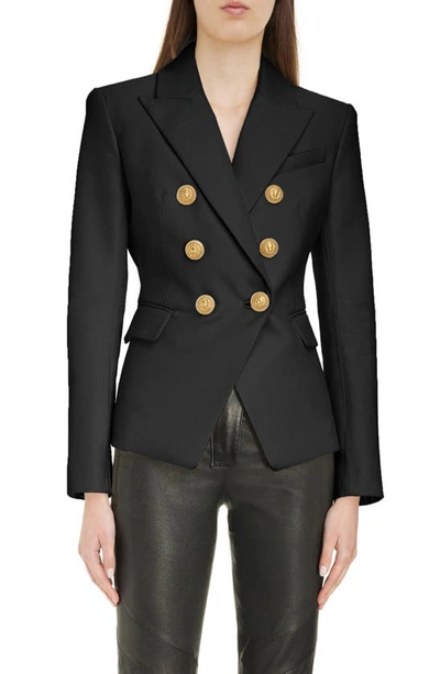 Balmain Double-breasted Blazer In Black | ModeSens