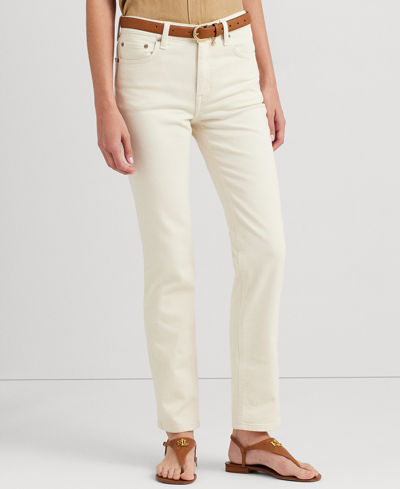 Ralph Lauren High-rise Straight Ankle Jean In Cream Wash | ModeSens