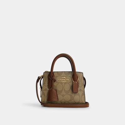 Coach Outlet Andrea Mini Carryall In Signature Canvas In Beige | ModeSens