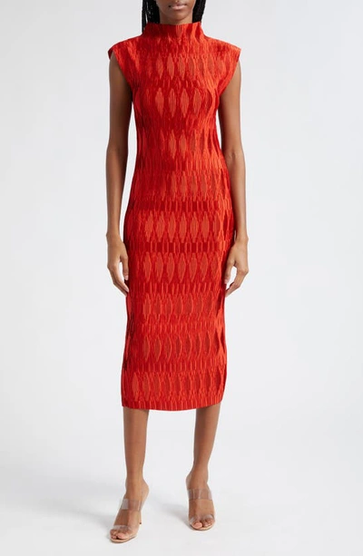 Veronica Beard Gramercy Pleated Satin Dress In Flame | ModeSens