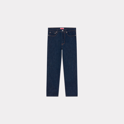 Kenzo Jean Cropped Asagao Straight Fit 'year Of The Dragon' Homme Rinse Blue Denim | ModeSens