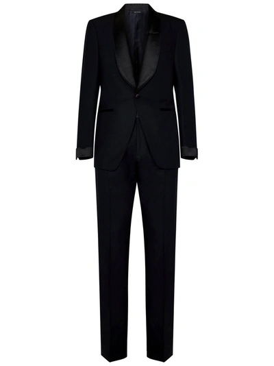 Tom Ford Wool Tailored Suit In Black | ModeSens