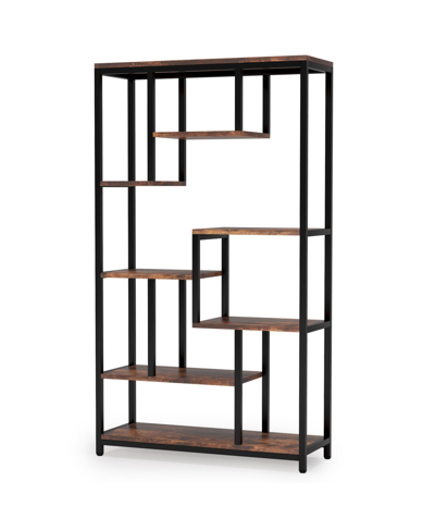 Tribesigns Tribe Signs 8-shelves Staggered Bookshelf, Industrial 70.8 ...
