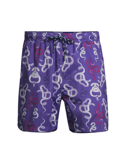 Greyson Men's Serpentine Torch Swim Shorts In Night Fall | ModeSens