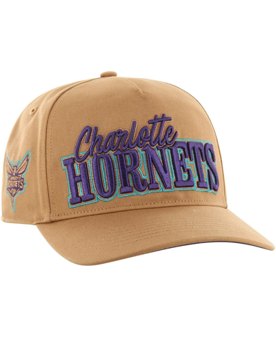 47 Brand Men's ' Tan Charlotte Hornets Barnes Hitch Adjustable Hat ...