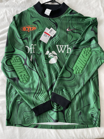 Pre-owned Nike X Off White Allover Print Soccer Jersey In Pre-owned Nike X Off White Allover Print Soccer Jersey In
